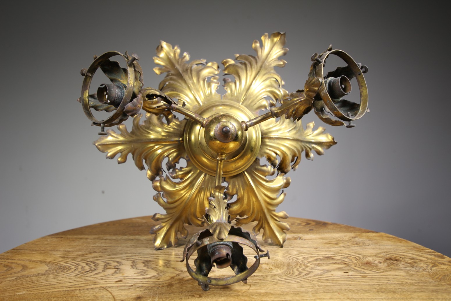 19th Century Antique Brass Ceiling Rose & Light Fitting | Miles ...